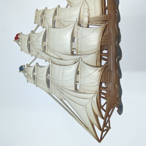 Other | Vintage 1962 Sailing Schooner Wall Plaque By Syroco Inc | Poshmark